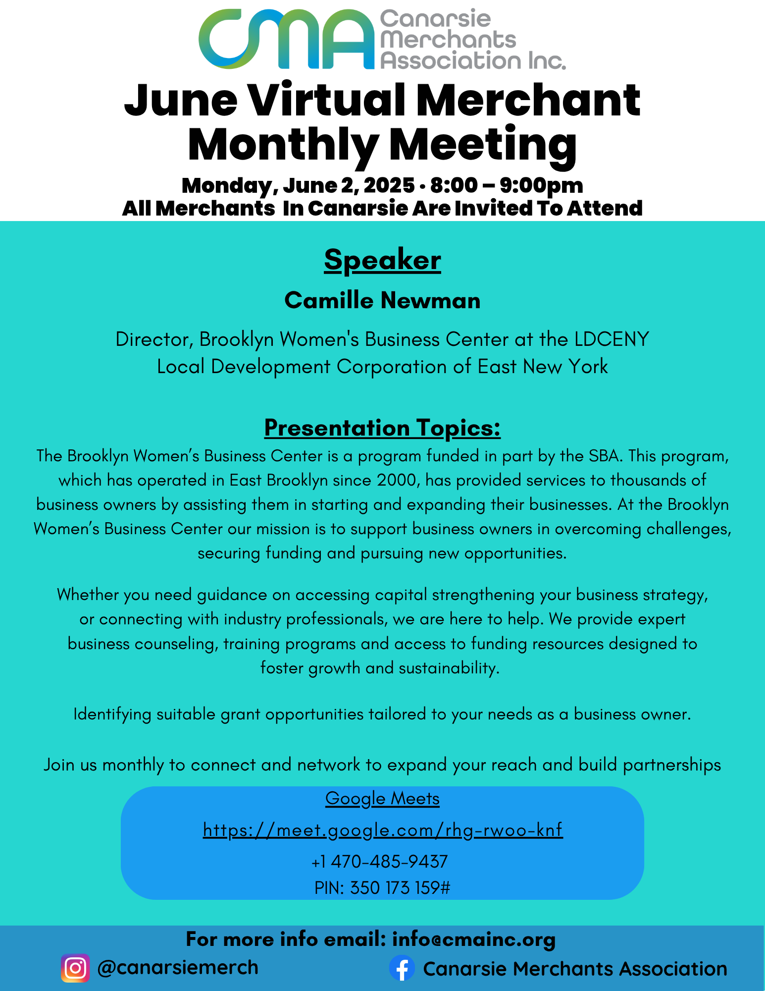 Monthly Merchant Meetings – CMA – Canarsie Merchants Association Inc.